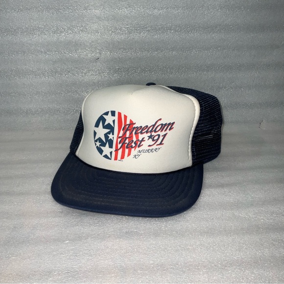 Accessories | Hat Vintage Red White Blue Freedom Fest 91 Trucker Mesh ...